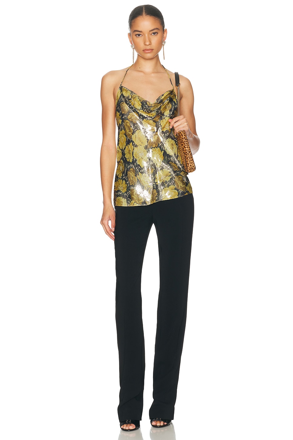 VALENTINO Valentino Lurex Poppies Halterneck Top